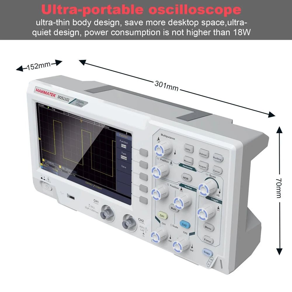 HANMATEK® DOS1102 Digital Oscilloscope 110MHz — Hanmatek
