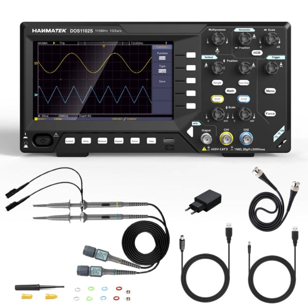 HANMATEK® DOS1102S 110 MHz Benchtop Oscilloscope Precision — Hanmatek