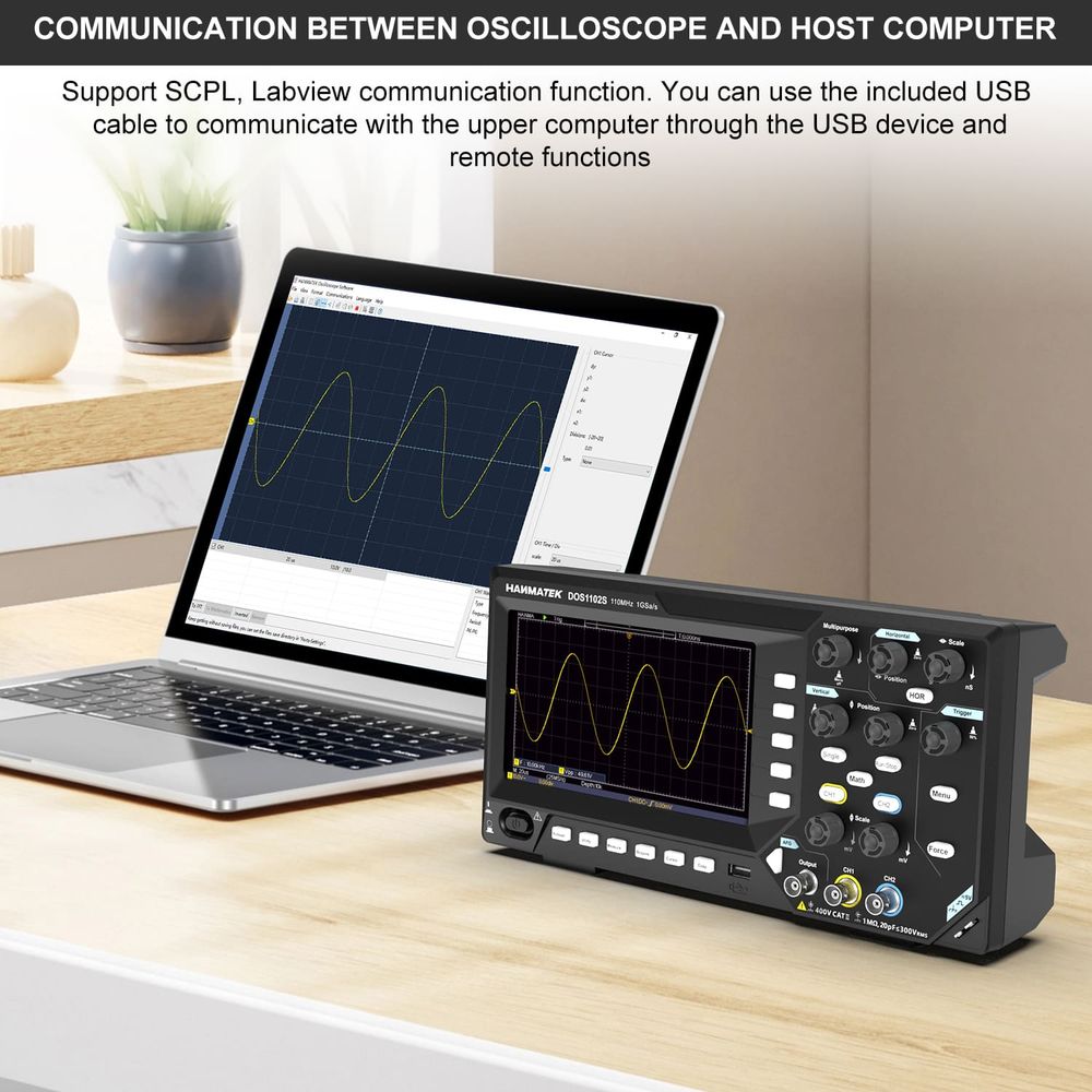 HANMATEK® DOS1102S 110 MHz Benchtop Oscilloscope Precision — Hanmatek